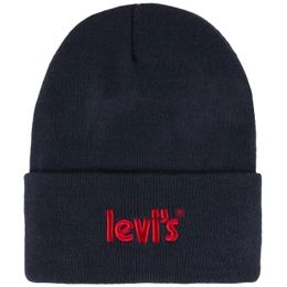 Beanie LEVI'S KIDS "LAN POSTER LOGO BEANIE", Jungen, marineblaus, Kunstfaser, Mützen, UNISEX