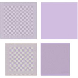 Geschirrtuch DDDDD "Barbeque", lila (pastel lila), 4 Stk., 100 % Baumwolle, 100% Baumwolle, Geschirrtücher, Set aus Jacquard-Gewebe und weicher Frottee, saugstark und langlebig
