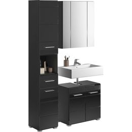 Badmöbel-Set Inosign "Malmö, 3 teilig, bestehend aus:", schwarz, Kastenmöbel-Sets, Badmöbel, 3-tlg.