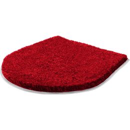 Badematte Grund "Melange" Gr. 13, rot (rubinrot), H:27mm, Polyacryl, Badematten, besonders dichter Flor
