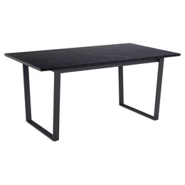 Esstisch ACTONA GROUP "Amble, TOPSELLER", schwarz, B:160cm H:74cm T:90cm, Tische, Runde Esstische Rechteckiger Esstisch Esstisch, Esstisch, Küchentisch, Schwarz, Marmorfarbig rund/rechteckig