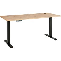 Schreibtisch Innostyle, braun (artisan eiche, schwarz, artisan eiche), B:160cm H:72cm T:77cm, Tische