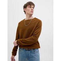 Jack & Jones Rundhalspullover JACK & JONES "JJEHILL KNIT CREW NECK NOOS", Herren, Gr. XL, monks robe, Strick, Obermaterial: 100% Baumwolle, unifarben, Modisch, regular fit taillenbedeckt, Rundhals, gerader Abschluss, Pullover, mit Strukturstrick