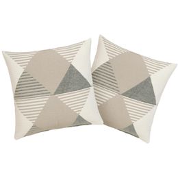 Kissenbez&uuml;ge Home Affaire "Maris Kissenh&uuml;lle, geeignet im Winter & Sommer", beige, B:50cm L:50cm, Baumwolle, Obermaterial: 50% Baumwolle, 50% Polyester. F&uuml;llung: 100% Polyester. Wattierung: 100% Polyester, Kissenbez&uuml;ge, aus recyceltem Material