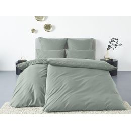 Bettwäsche "Anisa in Gr. 135x200, 155x220 cm oder 200x200", grün (jade), B/L: 200cm x 200cm, 1 Stk., 2 Stk., Renforcé, B/L: 80cm x 80cm & 80cm x 80cm, 3 Stk., Renforcé, Obermaterial: 100% Baumwolle, LeGer Home by Lena Gercke, Bettwäsche, Bettwäsche aus Baumwolle, unifarbene Bettwäsche mit Reißverschluss
