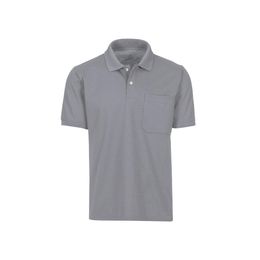 Poloshirt TRIGEMA "TRIGEMA Polohemd mit Brusttasche", Herren, Gr. L, grau (cool, grau), 100% Baumwolle, Basic, Shirts