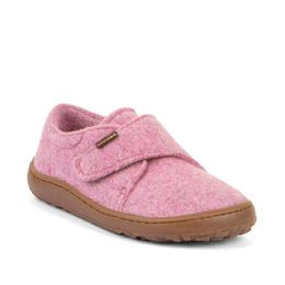 Hausschuh froddo "BAREFOOT WOOLY", Kinder, Gr. 33, rosa, Wolle, Schuhe, Klettschuh, Kindergartenschuh mit Wollfutter