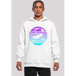F4NT4STIC Herren Kapuzenpullover "Retro Alien Weltraum Sonnenuntergang"wei&szlig;, Gr. L, Obermaterial: 65% Baumwolle, 35% Polyester, Pullover, Premium