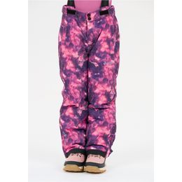Skihose ZIGZAG "Soho", Kinder, Gr. 104, EURO-Größen, purpurviolett, 100% Polyester, geblümt, lang, Hosen, aus atmungsaktivem Material