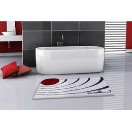 Badematte Colani "Colani 2" Gr. 1, weiß, H:24mm, Kunstfaser, Badematten