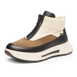 Winterboots Ara "ST.MORITZ", Damen, Gr. 6 (39), schwarz (creme, schwarz, taupe), Glattleder, Textil, Veloursleder, Schuhe, High Top Snaeker in Komfortweite H (= sehr weit)