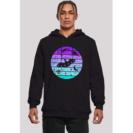 Kapuzenpullover F4NT4STIC "Retro Alien Weltraum Sonnenuntergang", Herren, Gr. L, schwarz, Obermaterial: 65% Baumwolle, 35% Polyester, slim fit, Pullover, Premium Qualität