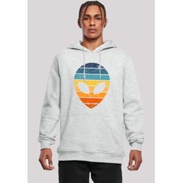 Kapuzenpullover F4NT4STIC "Alien Sonnenuntergang Retro", Herren, Gr. S, erdgrau, Obermaterial: 65% Baumwolle, 35% Polyester, slim fit, Pullover Kapuzenpullover, Premium Qualität