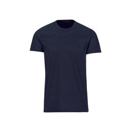 T-Shirt TRIGEMA "TRIGEMA Slim Fit T-Shirt aus DELUXE Baumwolle", Herren, Gr. S, blau (navy), 100% Baumwolle, Basic, Shirts