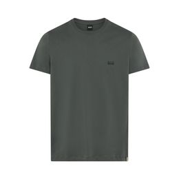 T-Shirt BOSS, Damen, Gr. S, open gr&uuml;n 345, Jersey, Obermaterial: 100% Baumwolle, unifarben, regular fit normal, Rundhals, abgesteppte Kante, Shirts T-Shirt, Rundhals, Jersey, kleines Logo, regular fit