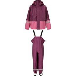 Regenanzug ZIGZAG "Simba", Kinder, Gr. 104, rosa, 100% Polyester, mehrfarbig, Sportanzüge, in wasserdichter Qualität