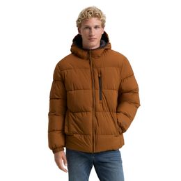 Steppjacke Tom Tailor Denim, Herren, Gr. L, equestrian braun, Web, Obermaterial: 100% Polyester. Futter: 100% Polyester, Strukturmuster, unifarben, regular fit taillenbedeckt, elastischer Bund, Jacken, mit Kapuze