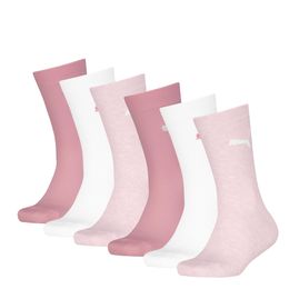 Socken Puma "Puma KIDS EASY RIDER 6P ECOM", Kinder, Gr. 23-26, pink, weiß, Baumwollmischung, normal, Socken, Sportsocken, Rippenbündchen, Logo