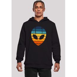 Kapuzenpullover F4NT4STIC "Alien Sonnenuntergang Retro", Herren, Gr. L, schwarz, Obermaterial: 65% Baumwolle, 35% Polyester, slim fit, Pullover Kapuzenpullover, Premium Qualität