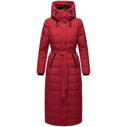 Steppmantel Navahoo "Das Teil XIV", Damen, Gr. L (40), rot (dunkelrot), Oberstoff: 100% Polyester, Futter: 100% Polyester, Wattierung: 100% Polyester, Ärmelfutter: 100% Polyester, Modisch, gerade wadenlang, hoch geschlossener Ausschnitt, Ärmel ohne Ärmelschlitz Rippstrickbündchen, Mäntel, extralanger Wintermantel mit abnehmbaren Kunstfellkragen