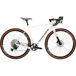 Gravelbike KROSS "Esker 7.0" Gr. 48, weiß (weiß, weiß), Fahrräder, 48cm, 28 Zoll (71,12cm) hinten: 28 Zoll (71,12cm)