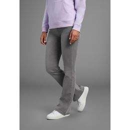 Bootcut-Jeans Arizona "Comfort-Fit", Damen, Gr. 80, L-Gr, grau (grau used), Denim/Jeans, Obermaterial: 98% Baumwolle, 2% Elasthan, Basic, bequem lang, Jeans, ausgestellte Beinform, mit Eingrifftaschen, High-Waist
