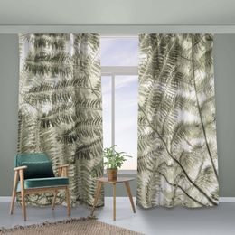 Vorhang Unterm Farn - blickdichte Gardine Blumen Floral Wohnzimmer Schlafzimmer Küche Bad Badezimmer Grün