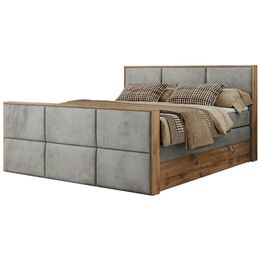 Höffner Boxspringbett mit Bettkasten Albero 2 King Duo ¦ grau ¦ Maße (cm): B: 148 H: 113 » Höffner