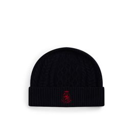 Tommy Hilfiger Beanie »TH CREST KNIT« Zopfstrickmuster, mit TH-Wappen Space Blue / Red