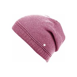 Capelli New York Beanie Packung, Metall-Logo, gerafft, Feinstrick old rose