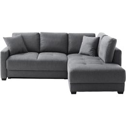 MR. COUCH Ecksofa »Pierre, L-Form mit Taschenfederkern« mit DuraSpring-Taschenfederkern bis 140 kg belastbar Novaclean Senseo 1 anthrazit