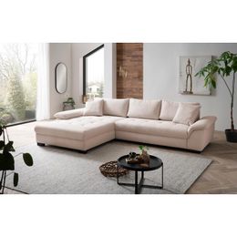Ecksofa &raquo;Dario, L-Form, mit Bett und Bettkasten&laquo; wahlweise mit Kaltschaum 92% Polyester / 8% Nylon
