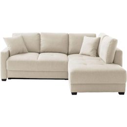 MR. COUCH Ecksofa »Pierre, L-Form mit BoxSpring« Mit Boxpring-Taschenfederkern Novaclean Senseo 5 creme