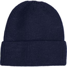 Capelli New York Beanie Rippstrick, Wollanteil, wärmend navy