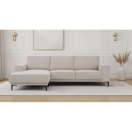 Places of Style Ecksofa »Polsterecke Oland, Struktur, Flachgewebe, Luxus-Microfaser, Boucle« L-Form, 280 cm, Wellenunterfederung, Skandi-Design,...