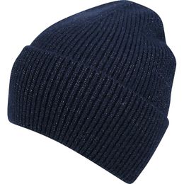 Capelli New York Beanie Strickmütze mit dezent eingearbeiteten Glitzerfäden navy