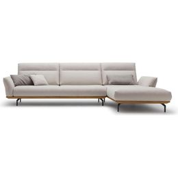 Creation BY ROLF BENZ Ecksofa &raquo;CR.460 Designsofa mit erstklassigem Sitzkomfort&laquo; Sockel in Nussbaum, Winkelf&uuml;&szlig;e in Umbragrau, Breite 338 cm grau 