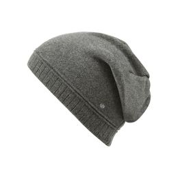 Capelli New York Beanie Packung, Metall-Logo, gerafft, Feinstrick dark grey