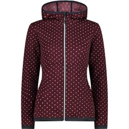 CMP Strickfleecejacke »WOMAN JACKET FIX HOOD« mit Kapuze wärmend, Übergangsjacke burgundy-bia 46 46 Strickfleecejacke mit Punkten