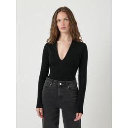 Y.A.S Langarmbody &raquo;YASCLAIR LS BODY S. NOOS&laquo; Black XS (34) - N-Gr N-Gr XS (34) Femininer Body von YAS