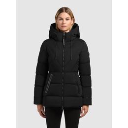 Khujo Steppjacke »RABB« mit Kapuze Applikationen aus Lederimitat BLACK S (36) S (36) Winter - Outdoorjacke von Khujo