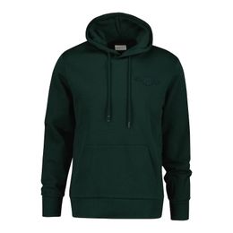 Gant Hoodie »TONAL SHIELD«, Ton-in-Ton Stickerei, regular fit, Sweatshirt TARTAN GREEN L L Kapuzensweatshirt von Gant