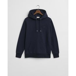 Gant Hoodie »TONAL SHIELD«, Ton-in-Ton Stickerei, regular fit, Sweatshirt EVENING BLUE XXL XXL Kapuzensweatshirt von Gant