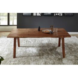 Baumkantentisch Esstisch Akazie Nussbaum 180 x 90 cm Holzgestell Nele