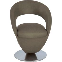 K+w Komfort & Wohnen Drehstuhl K+W KOMFORT & WOHNEN "Wave", grün (kaktus 21, delfin 85, edelstahloptik), B:62 H:86 T:61, Stühle, Drehstuhl, Design-Drehstuhl, Drehteller in Metall edelstahloptik, Farbkombination