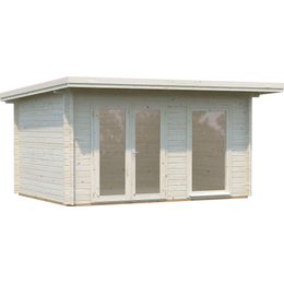 Gartenhaus Palmako "Heidi", beige (naturbelassen), Fußboden im Gartenhaus, ohne Dacheindeckung, Massivholz, Gartenhäuser, 11,7 m², mit Fußboden im Gartenhaus