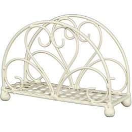 K&uuml;chenrollenhalter AMBIENTE HAUS "Serviettenhalter aus Eisen in Antikwei&szlig;", wei&szlig;, B:14cm H:11cm T:6cm, Eisen, K&uuml;chenrollenhalter