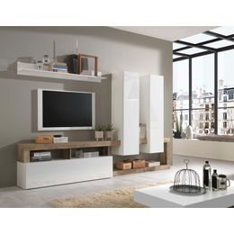Wohnwand Inosign "Hamburg", braun (weiß, pero), Kastenmöbel-Sets