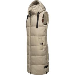 Steppweste Navahoo "Schnuffelchen", Damen, Gr. L (40), grau, Oberstoff: 100% Polyester; Futter: 100% Polyester; Wattierung: 100% Polyester, Modisch, gerade knielang, hoch geschlossener Ausschnitt, Westen, warme Damen Outdoor-Weste lang mit Kapuze, Topseller