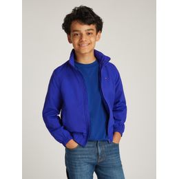 Outdoorjacke Tommy Hilfiger "ESSENTIAL JACKET", Jungen, Gr. 12 (152), blau (wedge blau), Web, Obermaterial: 100% Polyamid, unifarben, regular fit, elastischer Bund, Jacken, mit Logo-Patch